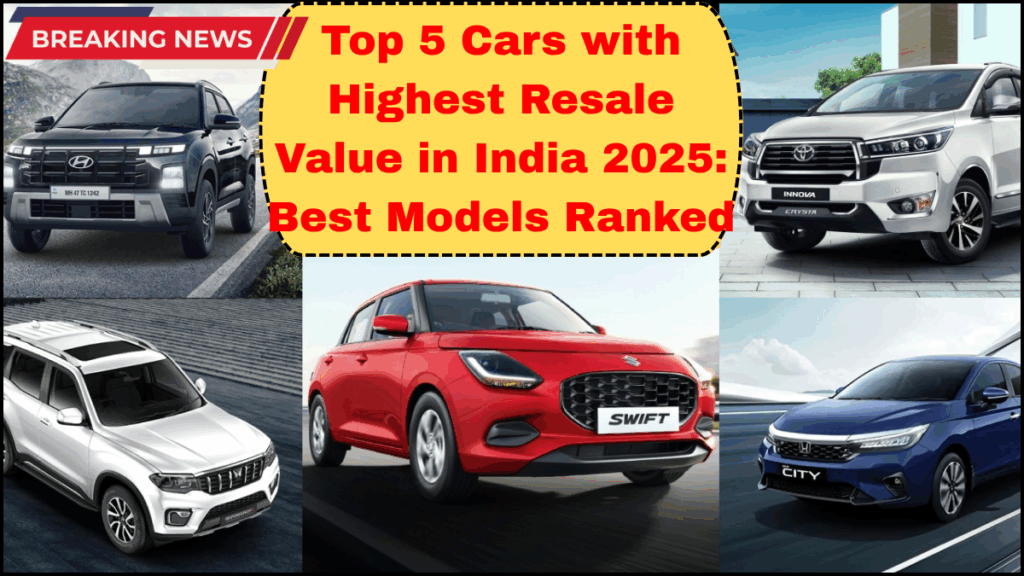 Top 5 Cars with Highest Resale Value in India 2025: Best Models Ranked